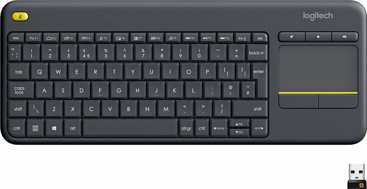 Клавиатура беспроводная Logitech K400 plus, черный