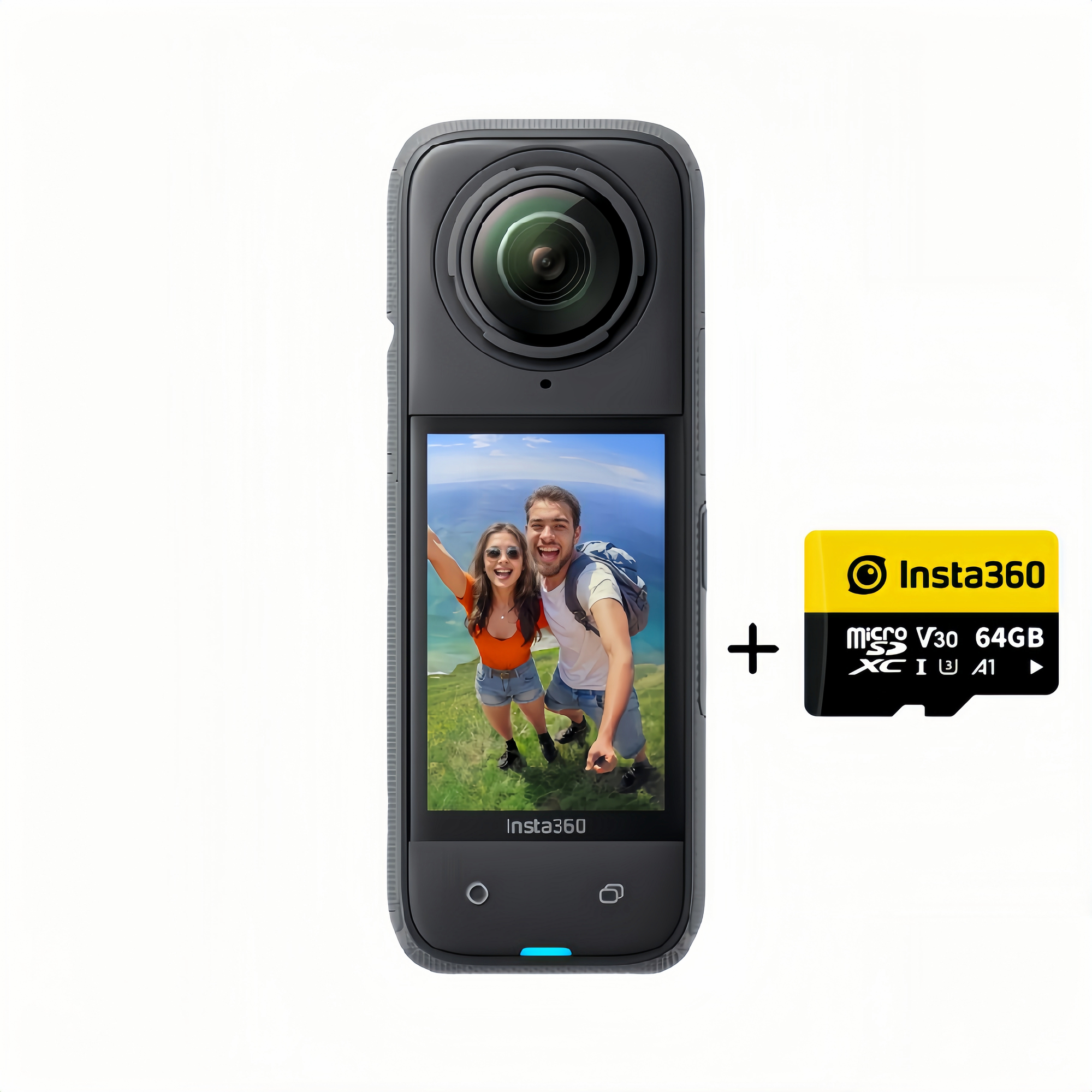 Экшн-камера Insta360 X4 Standard Bundle с картой памяти 128 ГБ, водонепроницаемая, 360°, широкоугольная съемка, 4K видео, черная