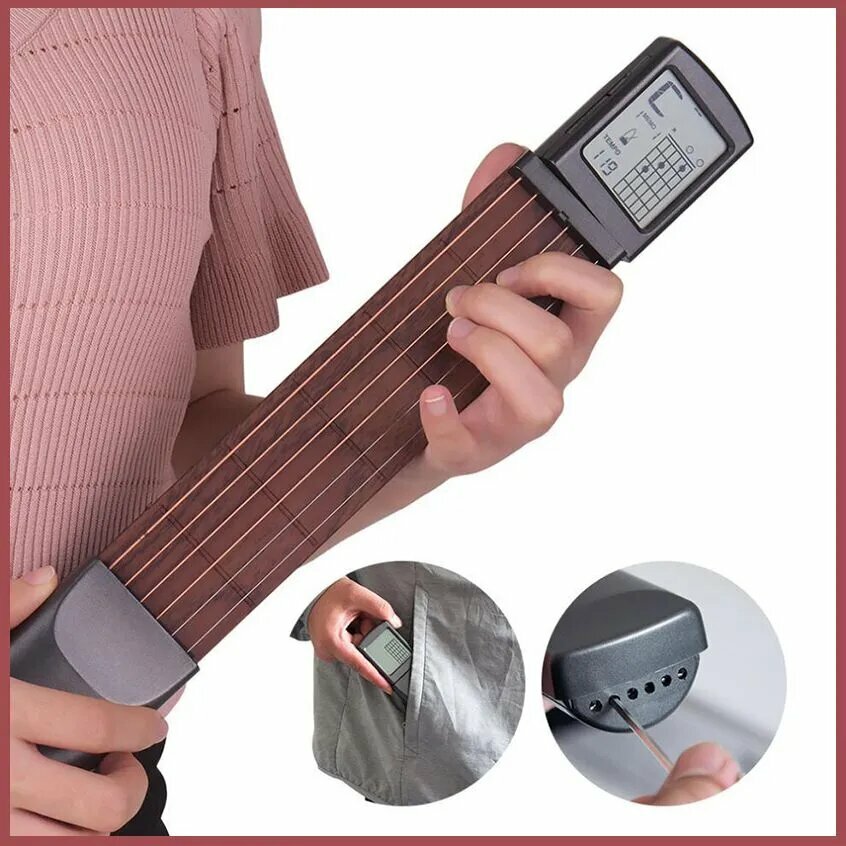 KNOW EASY-6-струнная карманная гитара, тренажер для аккордов, инструмент для занятий на народной гитаре, гаджет