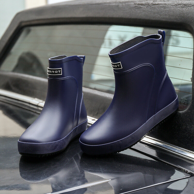 Полусапожки новые модные мужские короткие резиновые сапоги для рыбалки на открытом воздухе нескользящие водонепроницаемые ботинки на вынос для кухни работа резиновые сапоги мужскиеРазмер обуви. EU:45