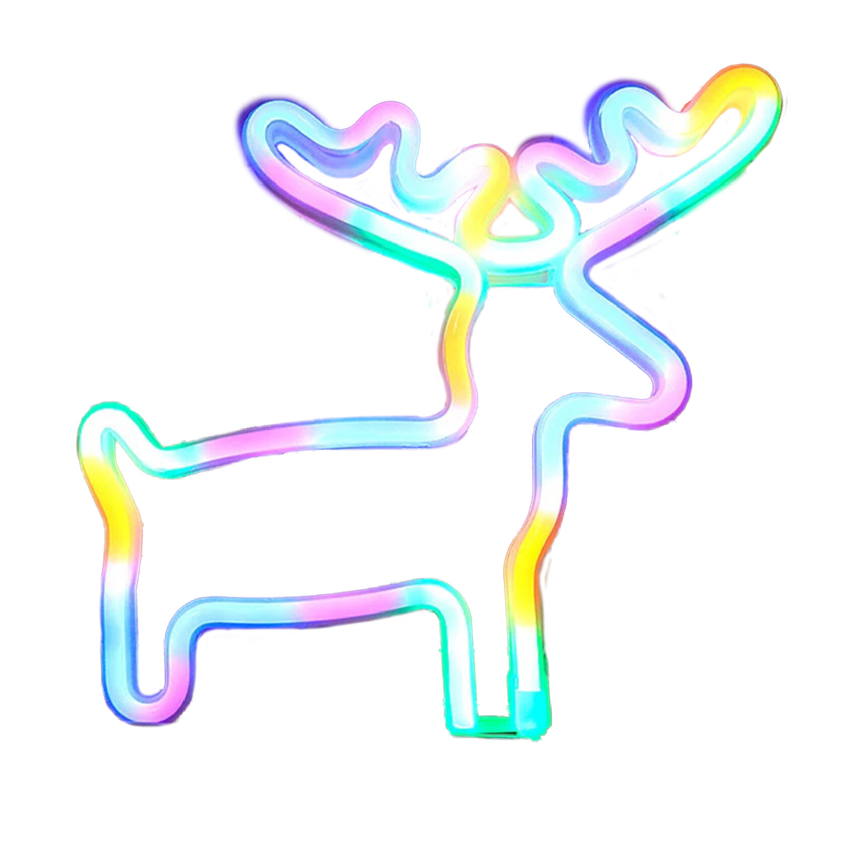 Светодиодная неоновая световая декоративная батарейная коробка + USB двойного назначения модель лося-цвет