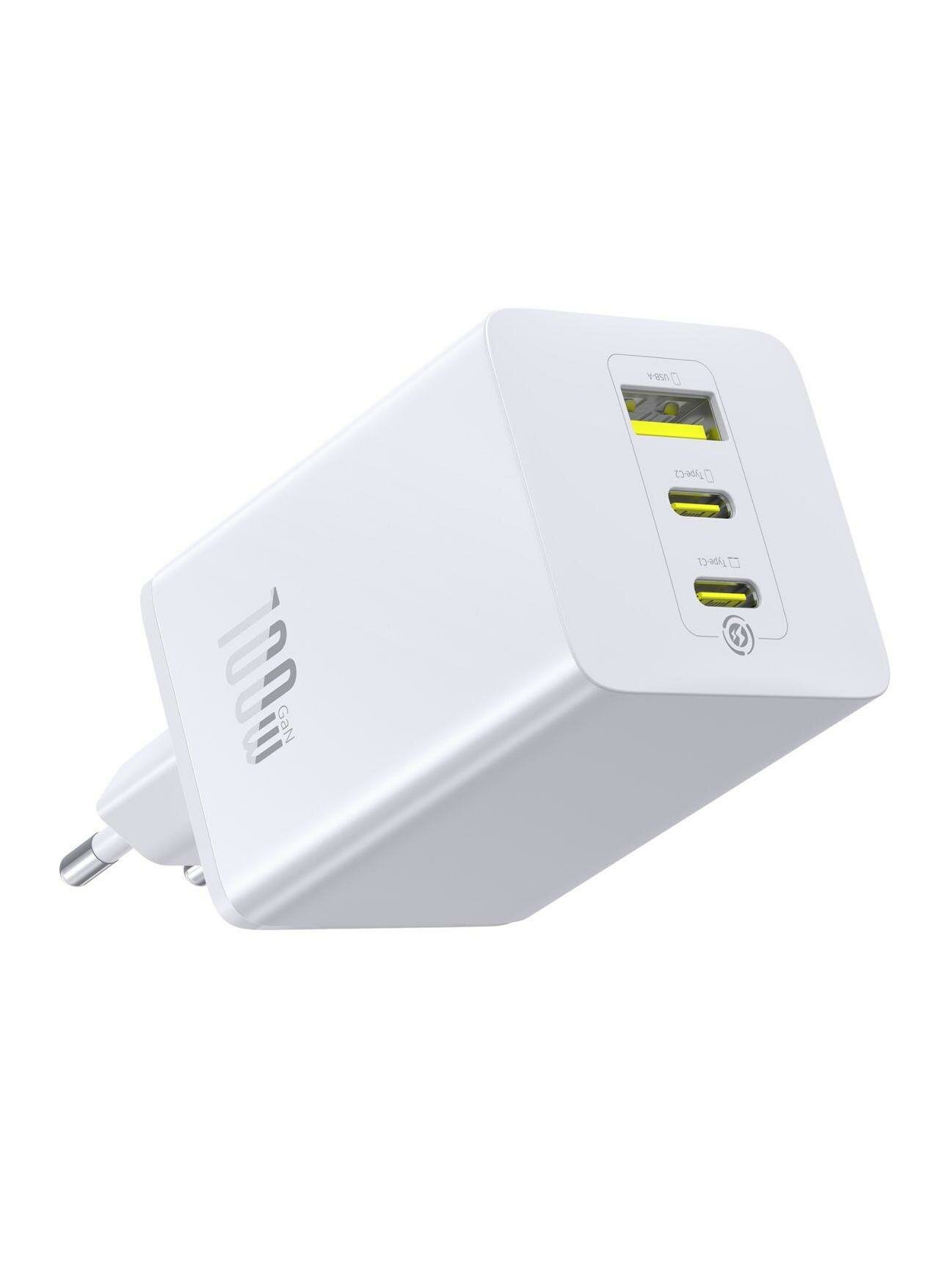 Сетевое зарядное устройство Baseus EnerFill FE11 Fast Charger 2C+U 100W Moon White
