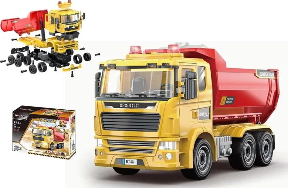 Машинка-конструктор "Собери сам. Самосвал", 88 деталей, звуковые и световые эффекты.