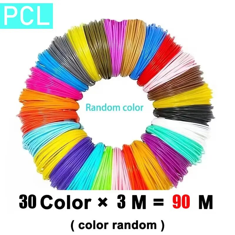 Нити для 3D-ручки PCL 1.75мм, 30 цветов, 90м