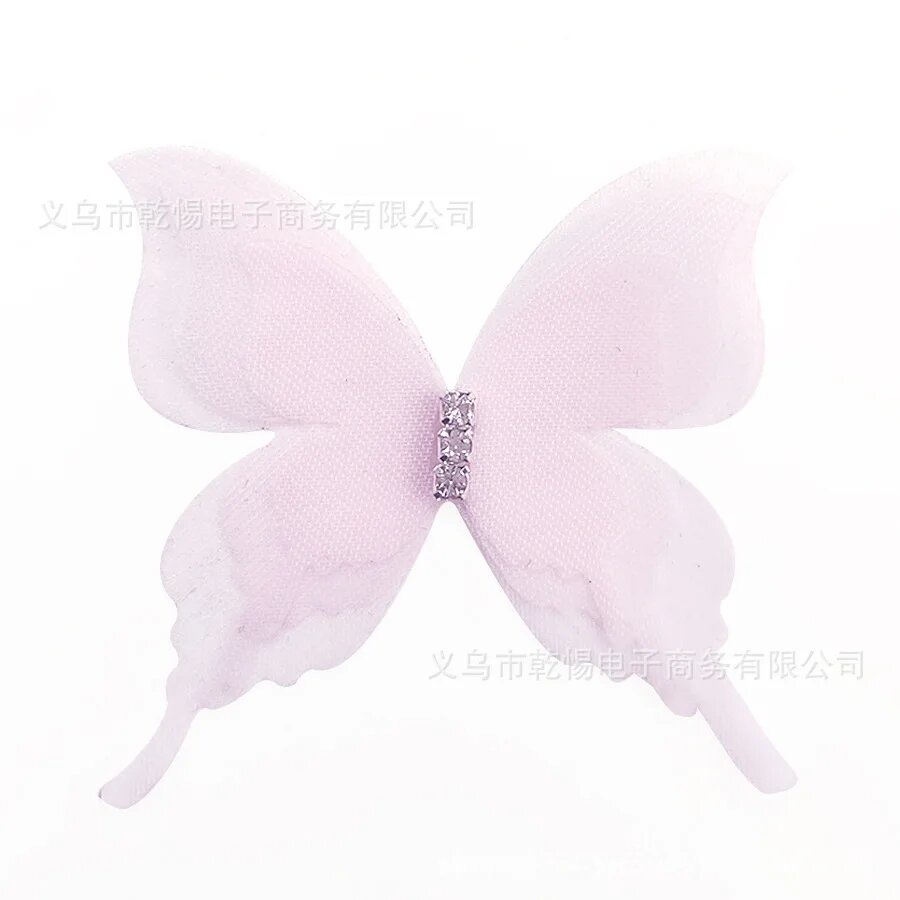 Набор аппликаций бабочек из органзы 10 шт. pink