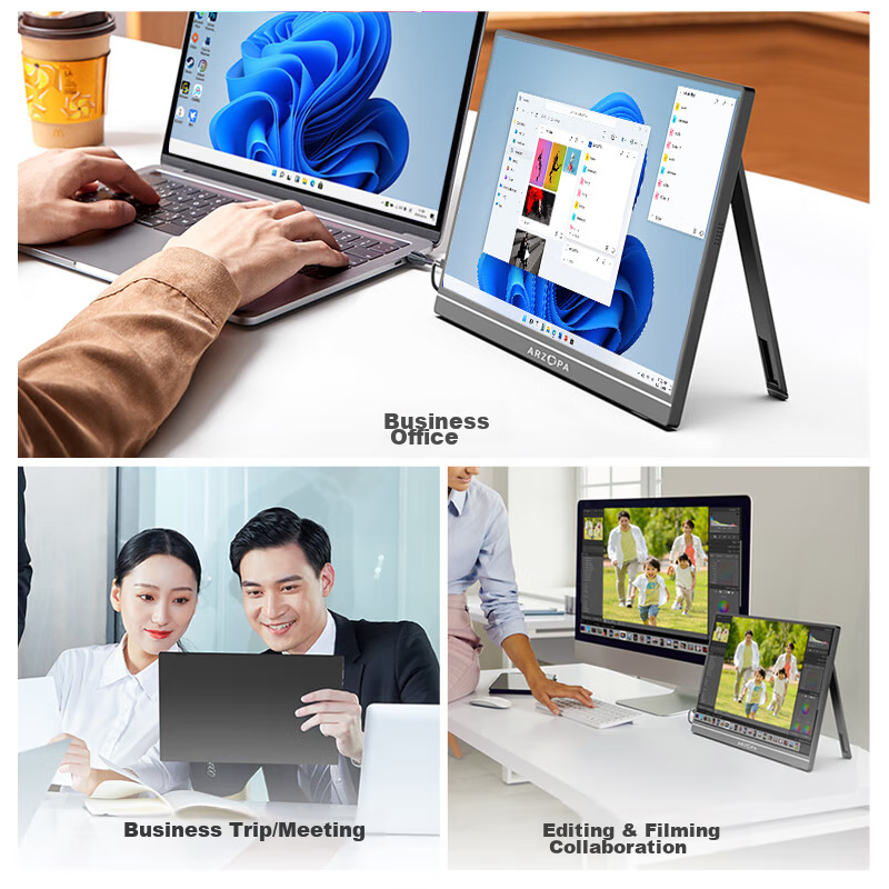 ARZOPA 14-Inch Portable Monitor, Laptop Secondary Screen with Dual Type-C Ports, Switch PS5/4 Display, A1 GAMUT SLIM