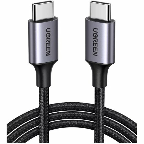 Кабель Ugreen US261 USB-C - USB-C, 5A, 2 м, черный (50152)