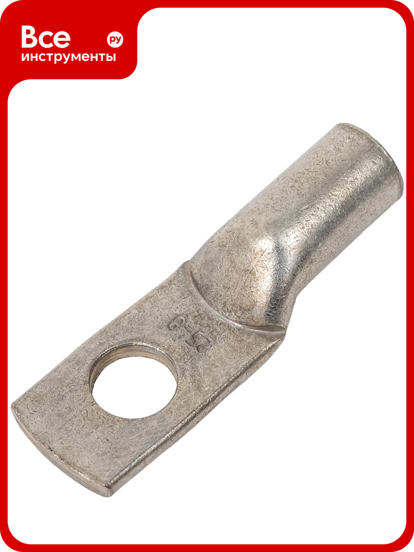 Кабельный трубчатый наконечник ТМЛ (ЮМП) ТМЛ 25-8-7 медный луженый, под опрессовку, elcТМЛ-25-8-7-ЮМП, предназначен