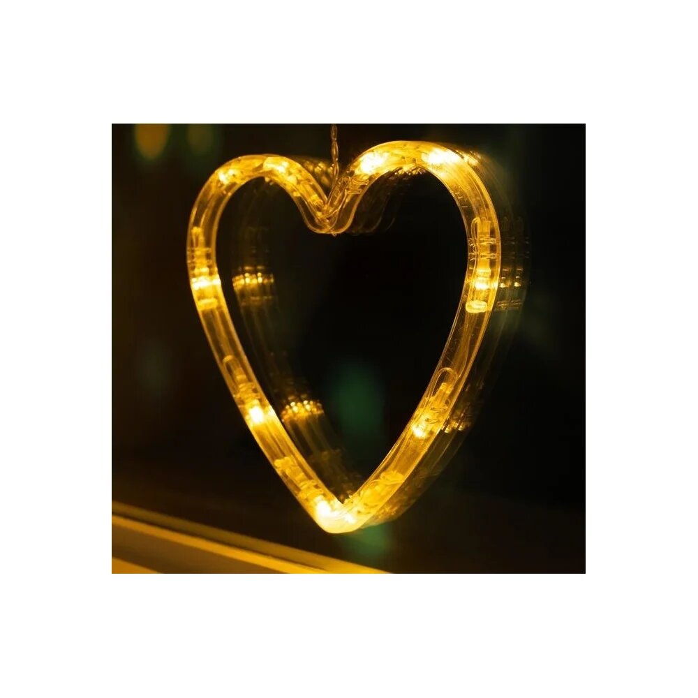 Бахрома, Luazon, Luazon DECOR Сердце, IP20, Ш2.4 м, В0.9 м, Н. С. LED-186-220V, 8 режимов, теплый белый — фото 1