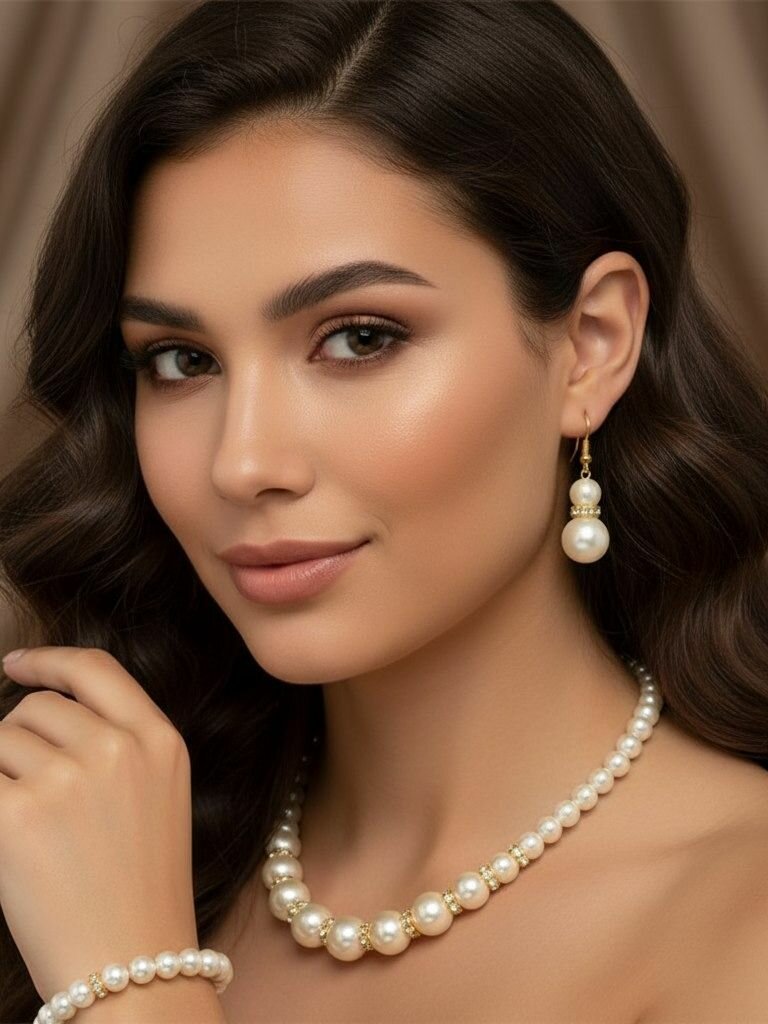 Комплект бижутерии, жемчуг имитация