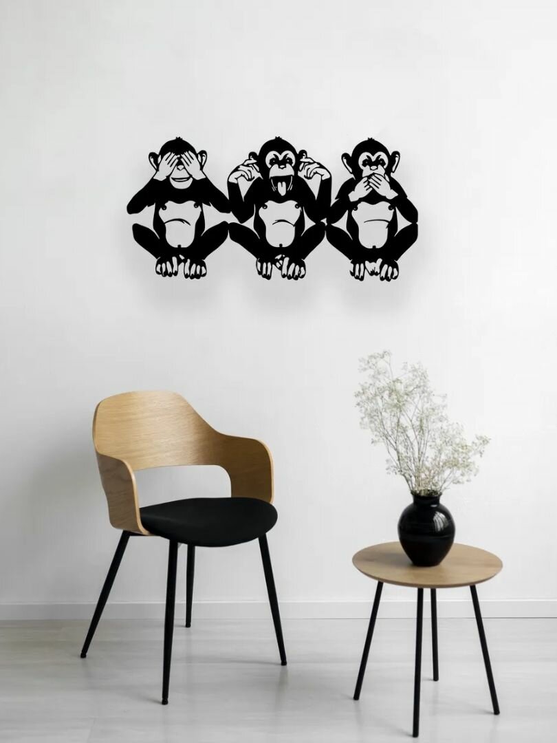 Три обезьяны панно на стену, декорация настенная, декор для интерьера