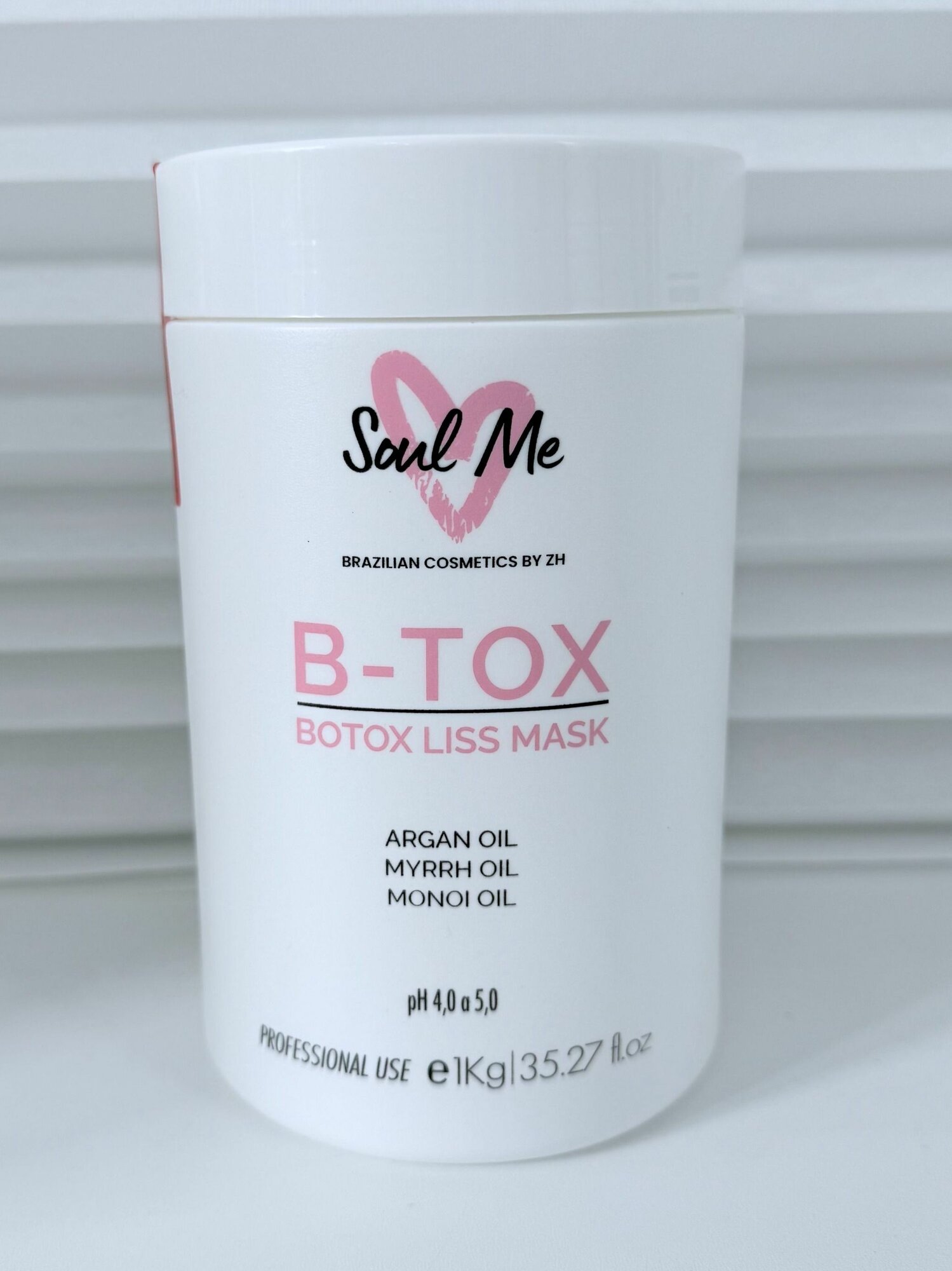Soul Me B-Tox Botox Liss Mask 1 кг Профессиональная ботокс-маска для волос с маслами арганы, мирры и моной