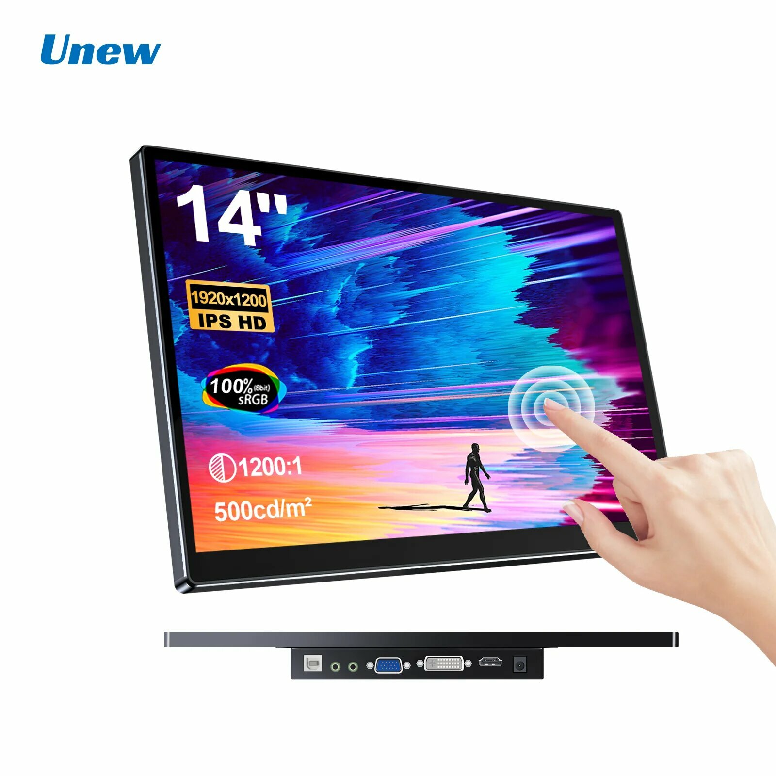 14-дюймовый сенсорный монитор Unew CX140TP-C 1920x1200 IPS Европейская вилка (EU Plug)