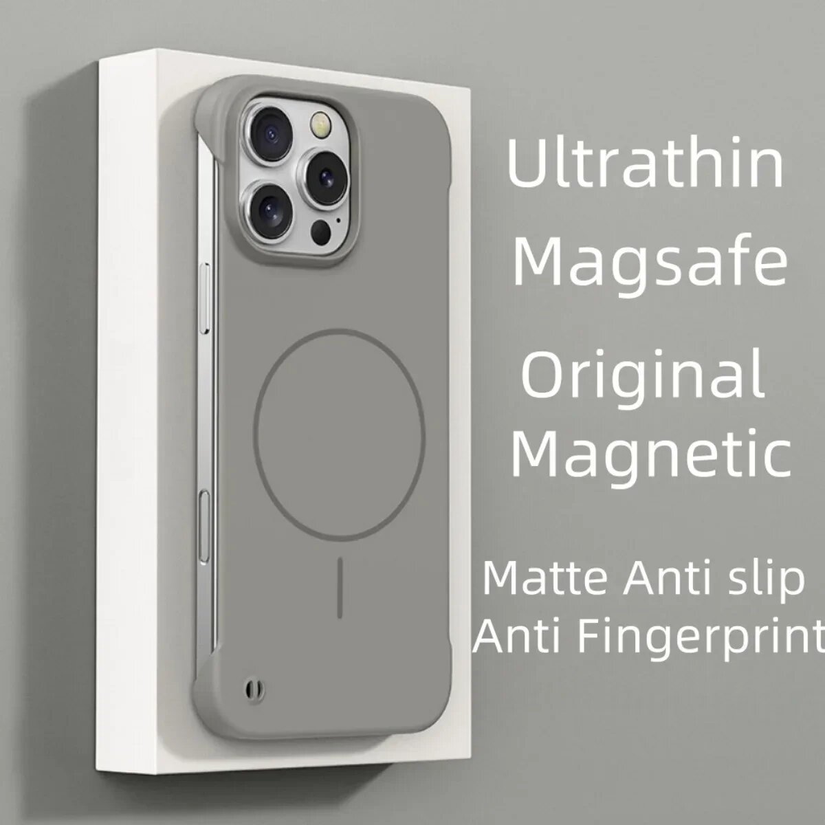 Серый ультратонкий Magsafe чехол для iPhone 16e