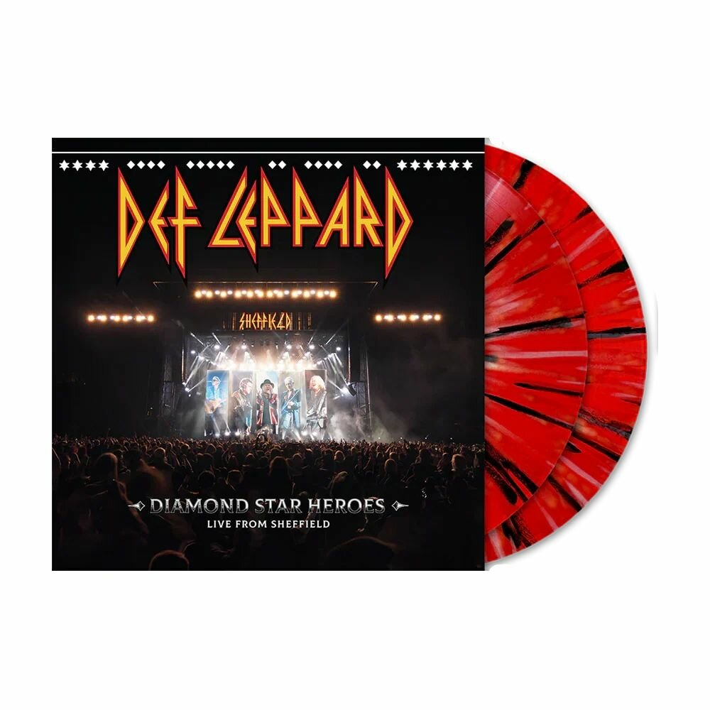 Виниловая пластинка Def Leppard - Diamond Star Heroes (Live From Sheffield) /> 2 x Vinyl, LP, Album, Red with Black & White Splatter