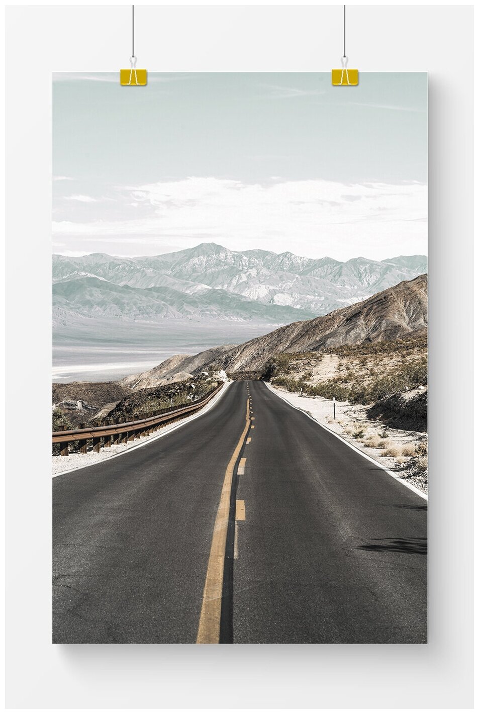 Постер для интерьера Postermarkt Дорога в пустыне, 70х100 см, в тубусе