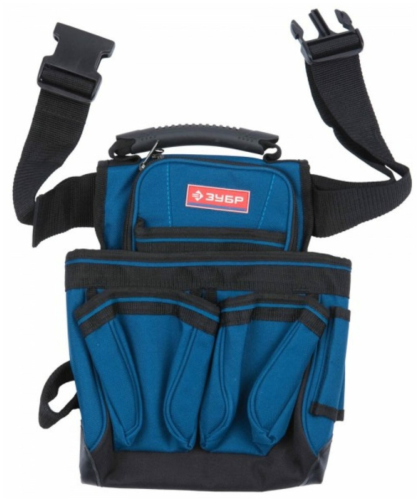 Подсумок поясной ЗУБР "эксперт", держатель для молотка, дополнительная ручка для переноски, 7 карманов