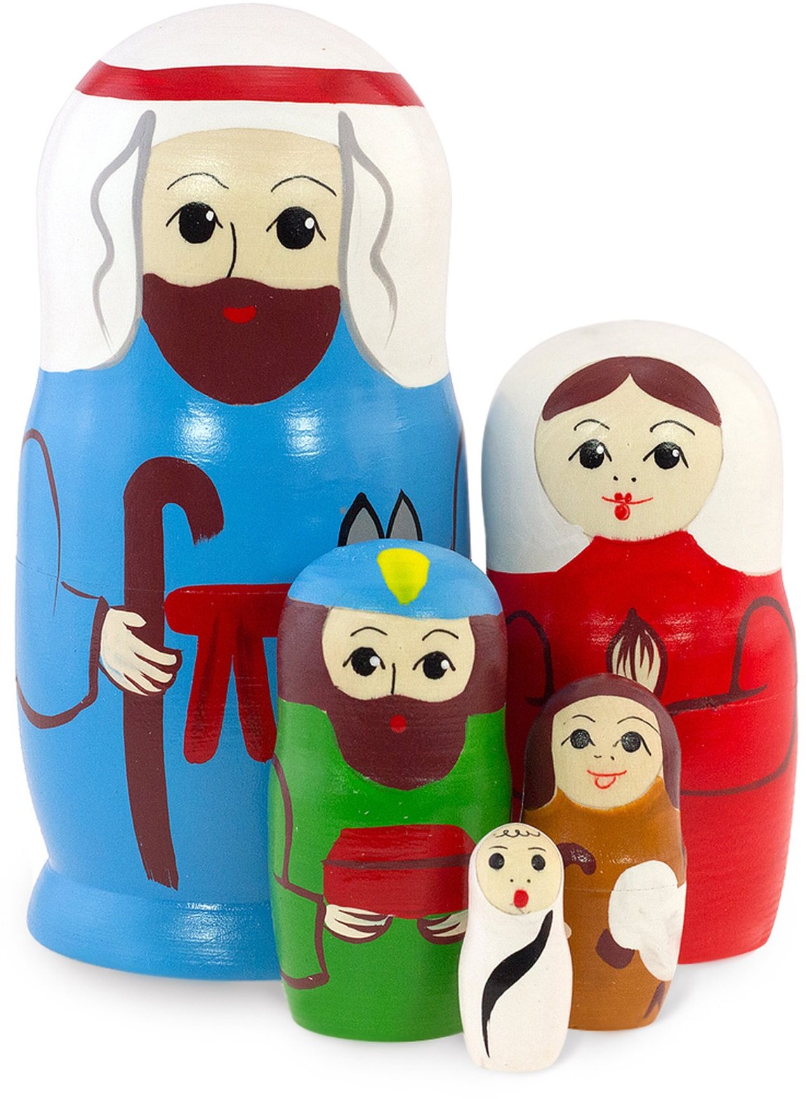 Матрешка деревянная авторская 5 мест 15 см сувенир Azhna