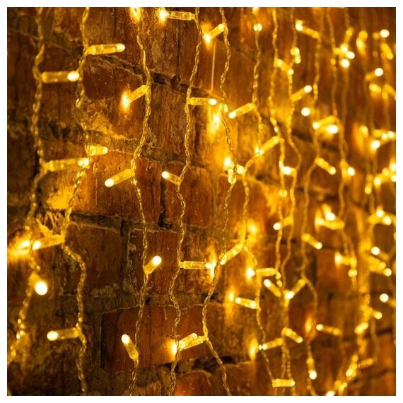 Светодиодная гирлянда Neon-night "Дождь" 2х0.8 м, 160 тепло-белых светодиодов, постоянное свечение, прозрачный провод