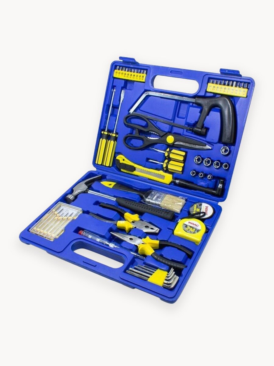 Набор инструментов WMC TOOLS 1/4", 54 предмета, с ножовкой, в кейсе