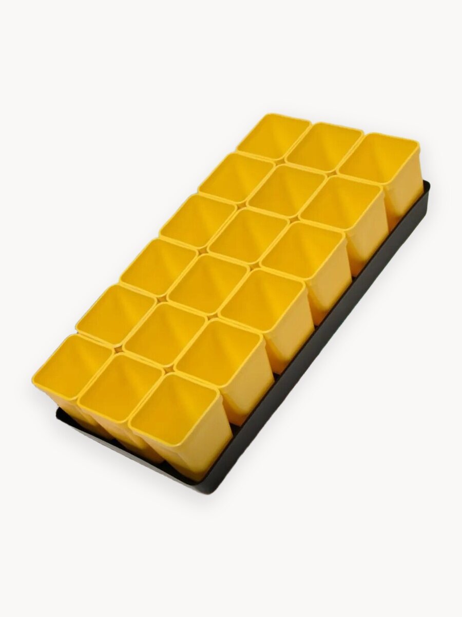 Набор для рассады: стаканы по 200 мл (18 шт.), поддон 36,5 × 17 см, цвет микс, Greengo