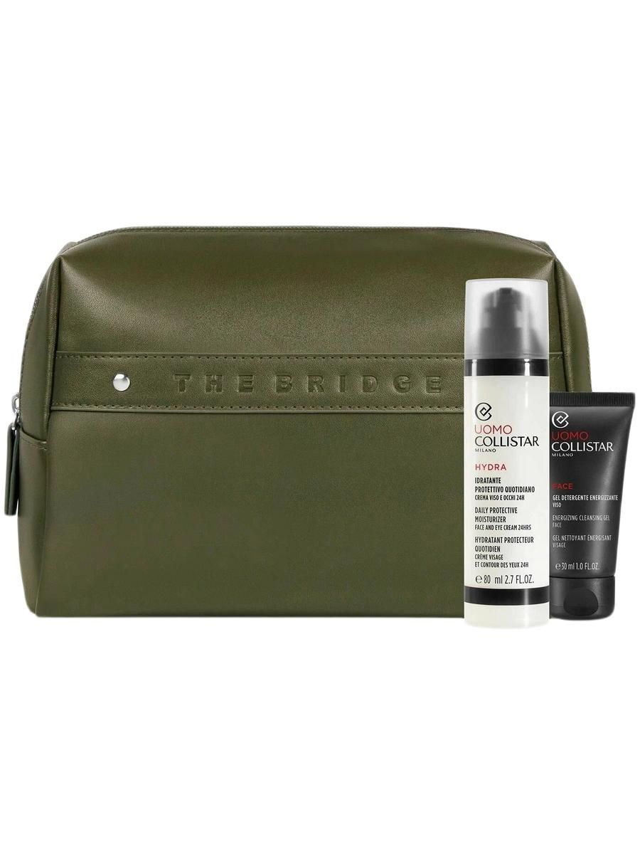 Набор Collistar Uomo Daily Protective Moisturizer : Увлажняющий крем для лица и области глаз + Очищающий гель, 30 мл