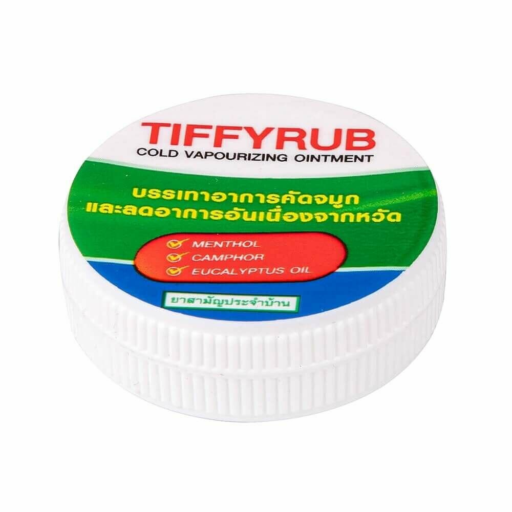 Мазь от простуды на натуральных маслах Tiffyrub cold vapourizing ointment (Таиланд), 6 гр