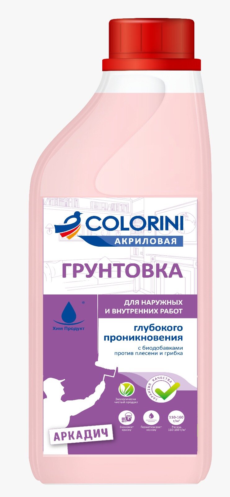 Грунт акриловый глубокого проникновения COLORINI Аркадич 1,0кг белая