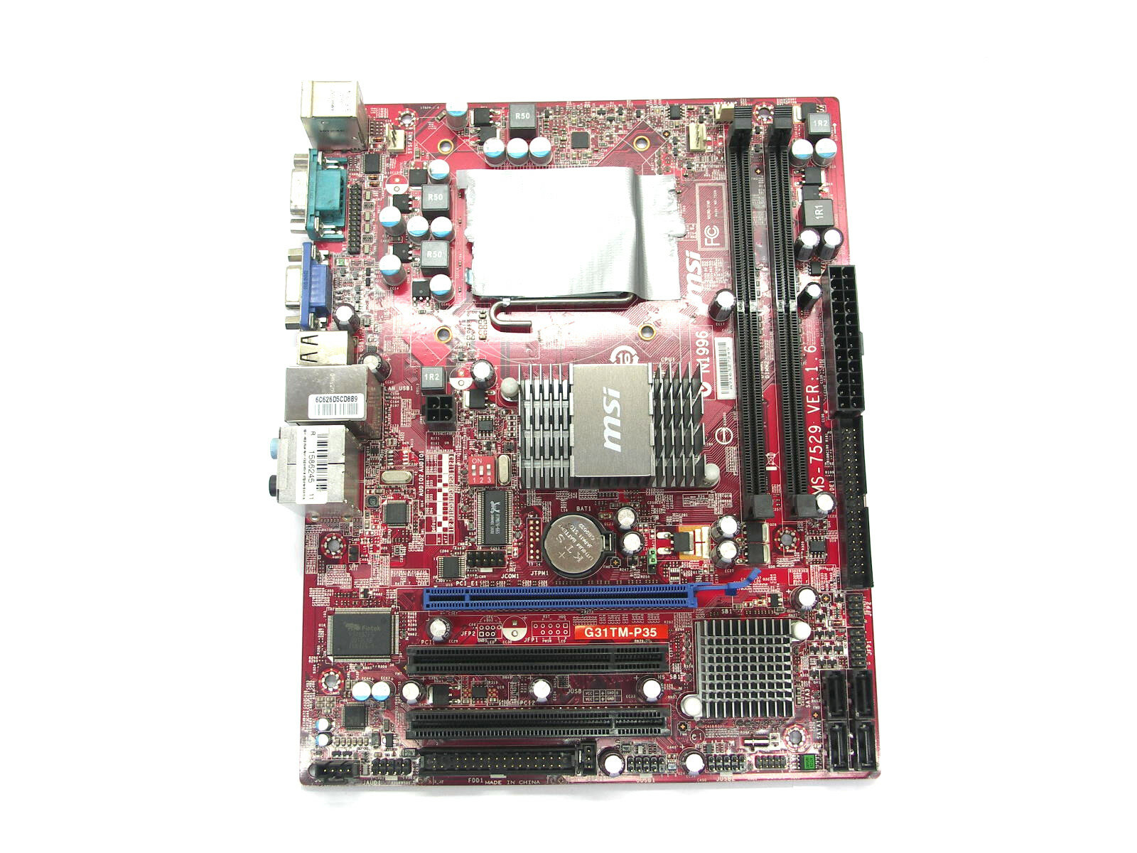 Материнская плата S-775 MSI G31TM-P35 MS-7529 ver: 1.6, IG31/2xDDR2/SVGA/Sb/Lan/mATX