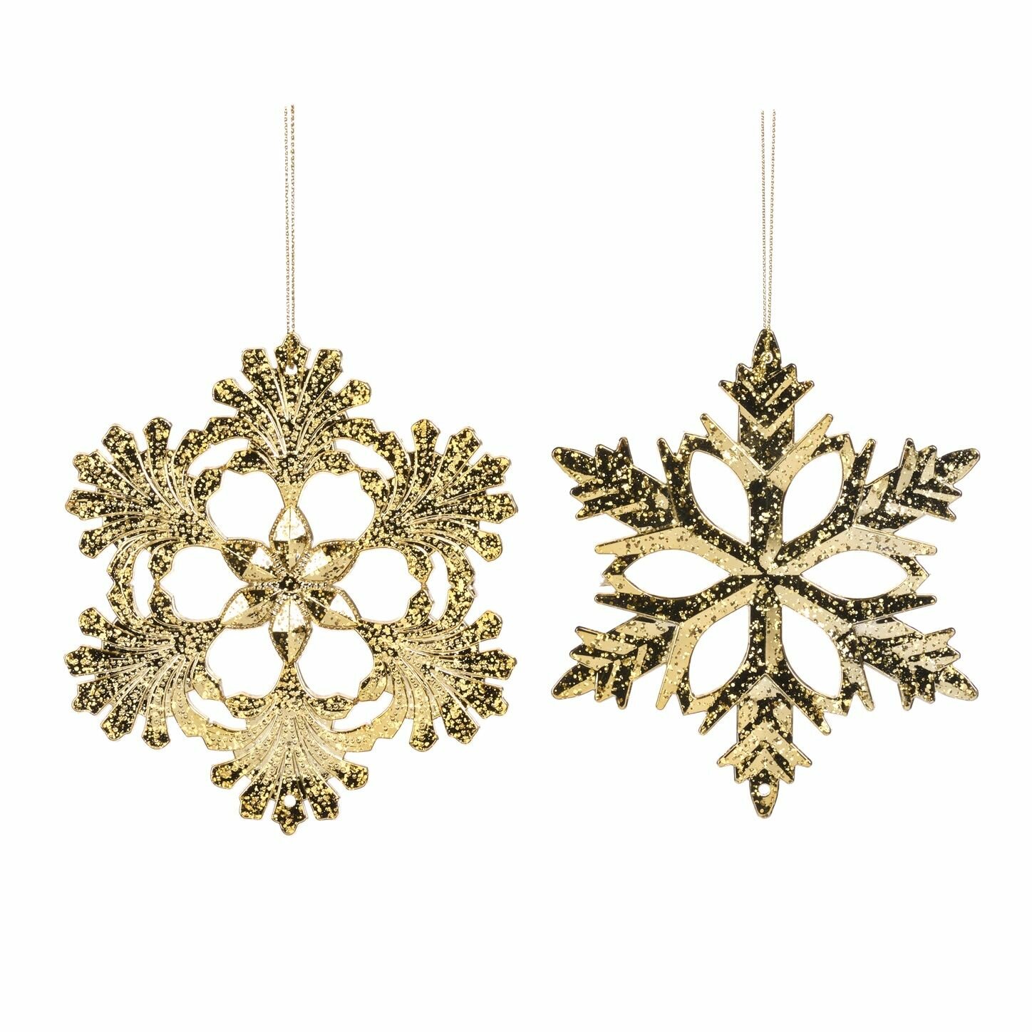 Игрушка Goodwill M&G снежинка золотая в двух вариантах (2 шт набор) 13 см