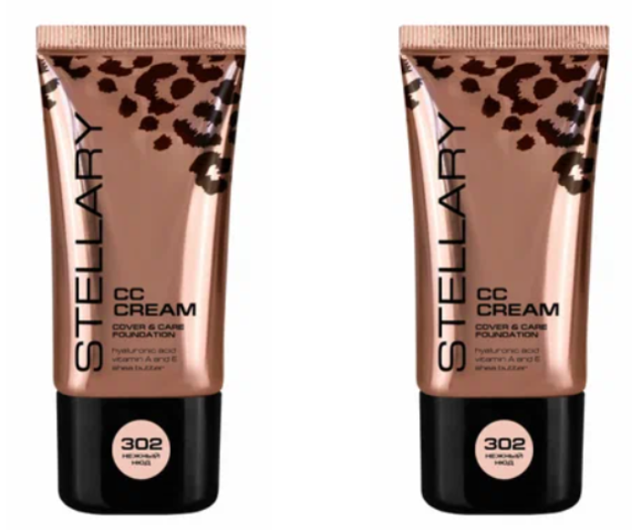 СС-крем для лица Stellary CC-Cream Hyaluronic Acid Vitamin A and E, тон 302, 25 мл, 2 шт