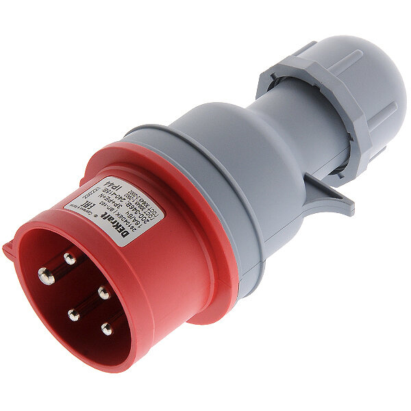 Вилка кабельная ВП-103 26104DEK 16А 380В 3P+PE+N IP44 CEE015-6 DEKraft (3 шт. в наборе)