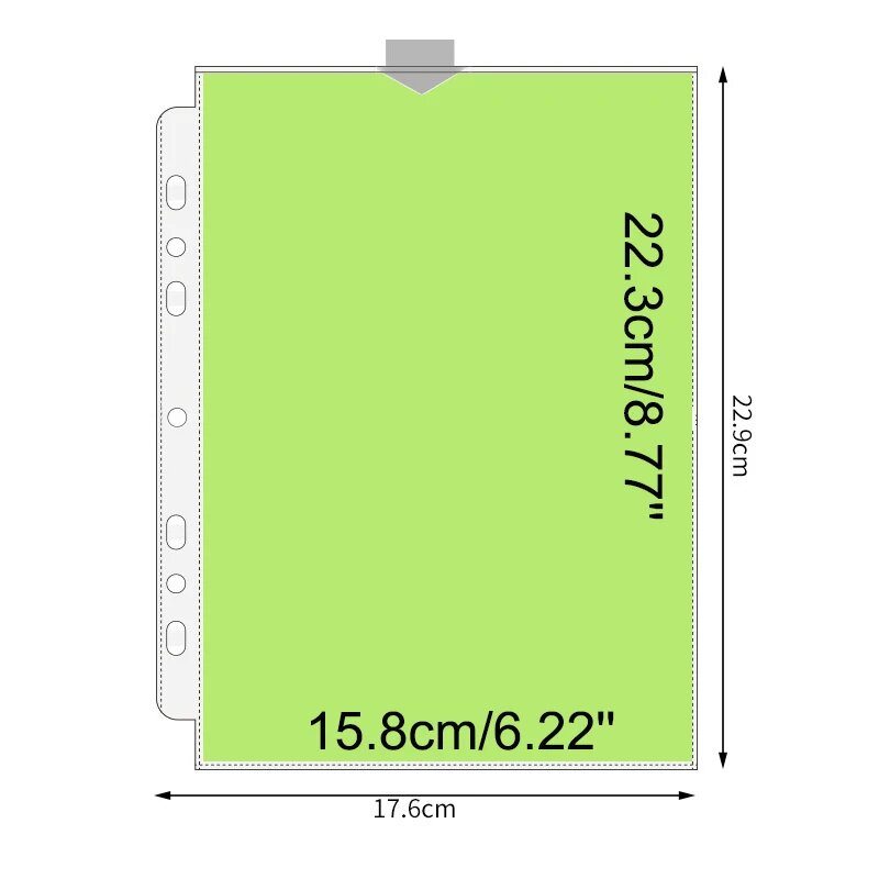 Магнитная папка для фотокарт Kpop, искусственная кожа, А5 Зеленый, 7 Hole 1P 10pcs