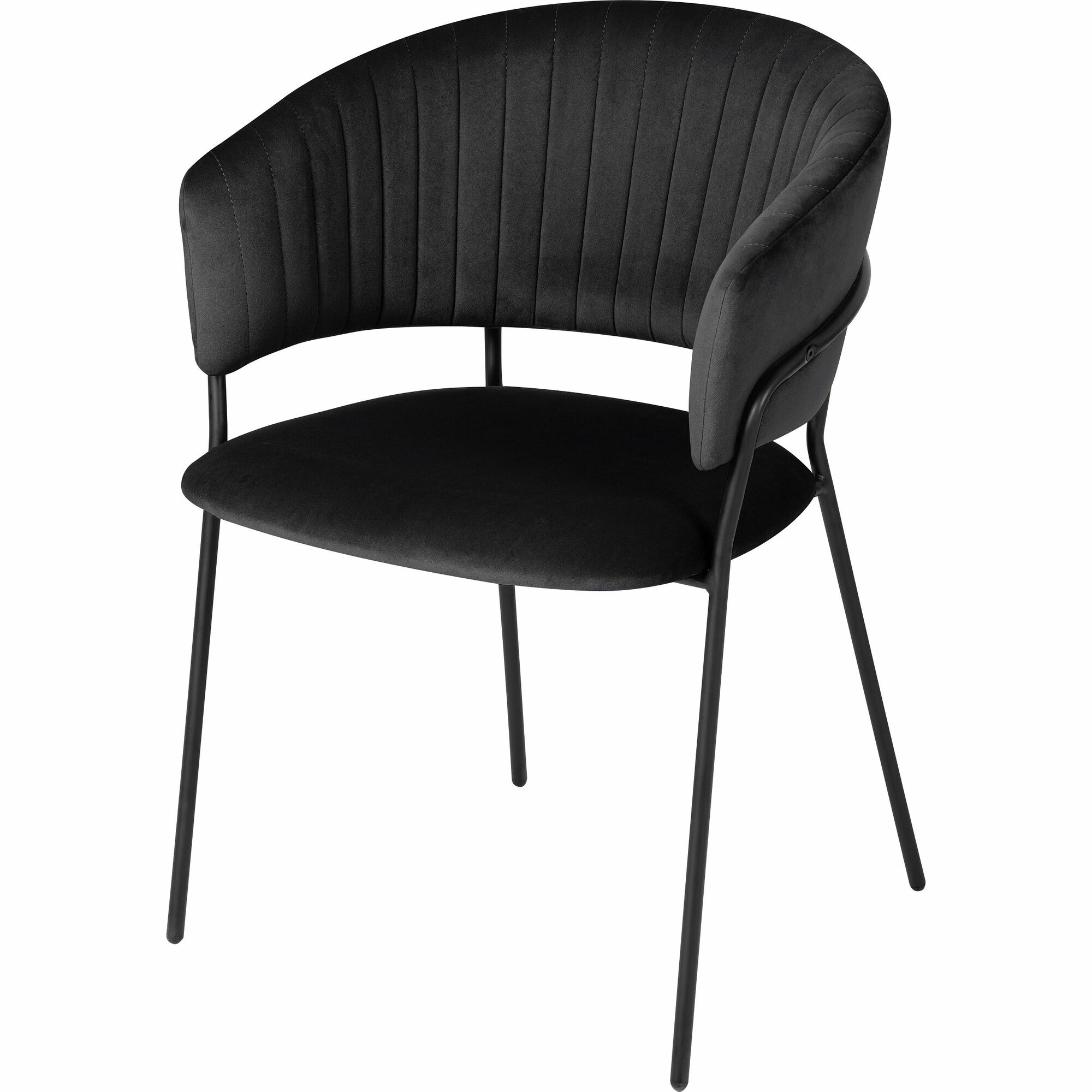 Ambe Стул для гостиной мягкий Даксон черный велюр, черный