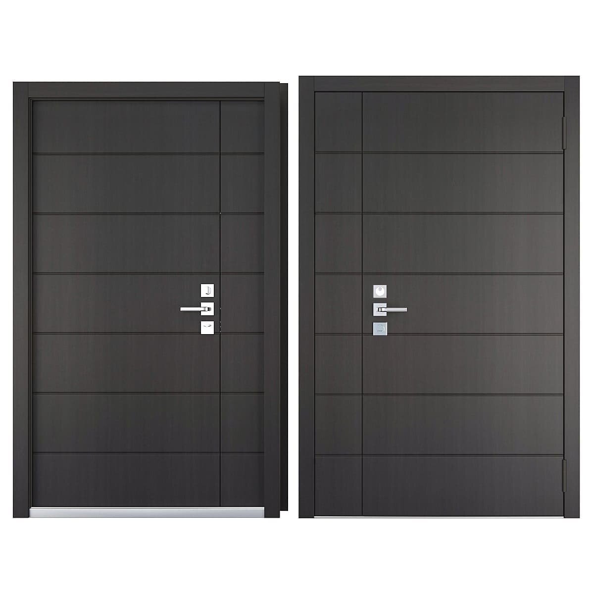 Входная уличная дверь - Эстетика № 2. Терморазрыв. Сталь - 3 мм. Полотно - 110 мм. Повышенная теплоизоляция. Правая. 2050*1300