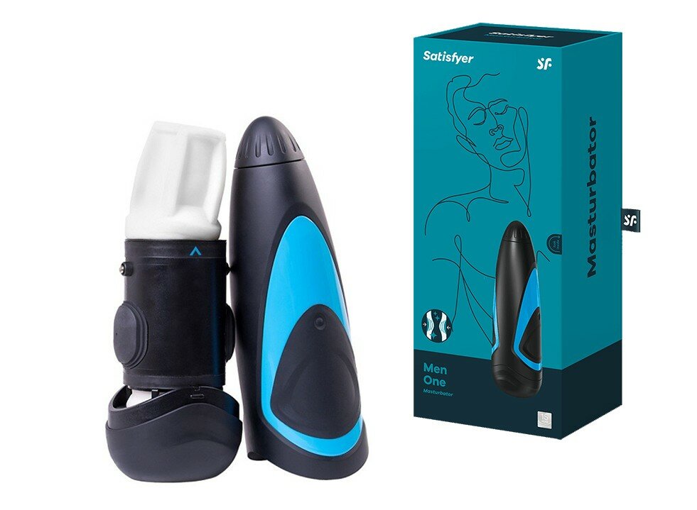 Мастурбатор Satisfyer Men One с регулировкой давления, черно-синий