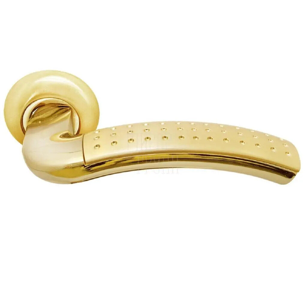 Дверная ручка на круглой розетке RUCETTI RAP 7 матовое золото