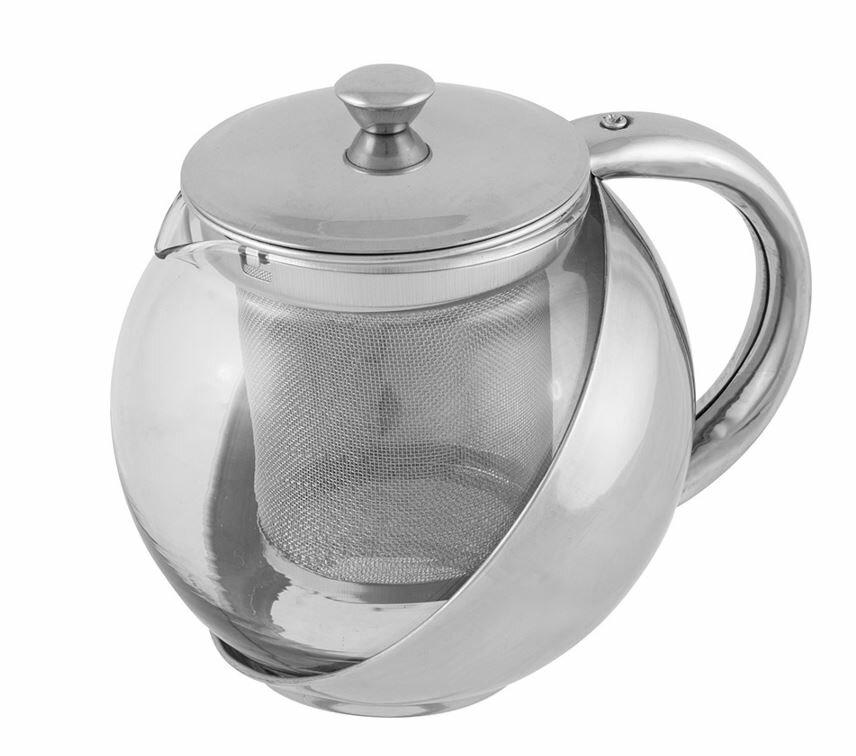 Чайник-заварочный 0,5 л, MALLONY MENTA-500 910109, стекло/нерж. сталь