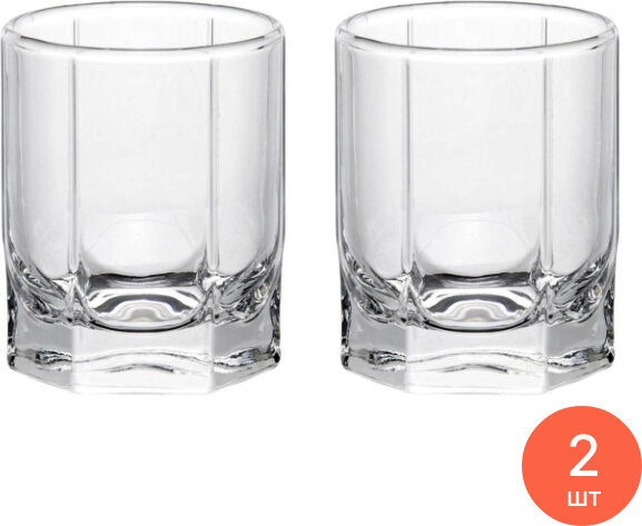 Набор стопок Pasabahce / Пашабахче TANGO для ликера прозрачное стекло 60мл, в упаковке 6шт. / рюмки (комплект из 2 шт)