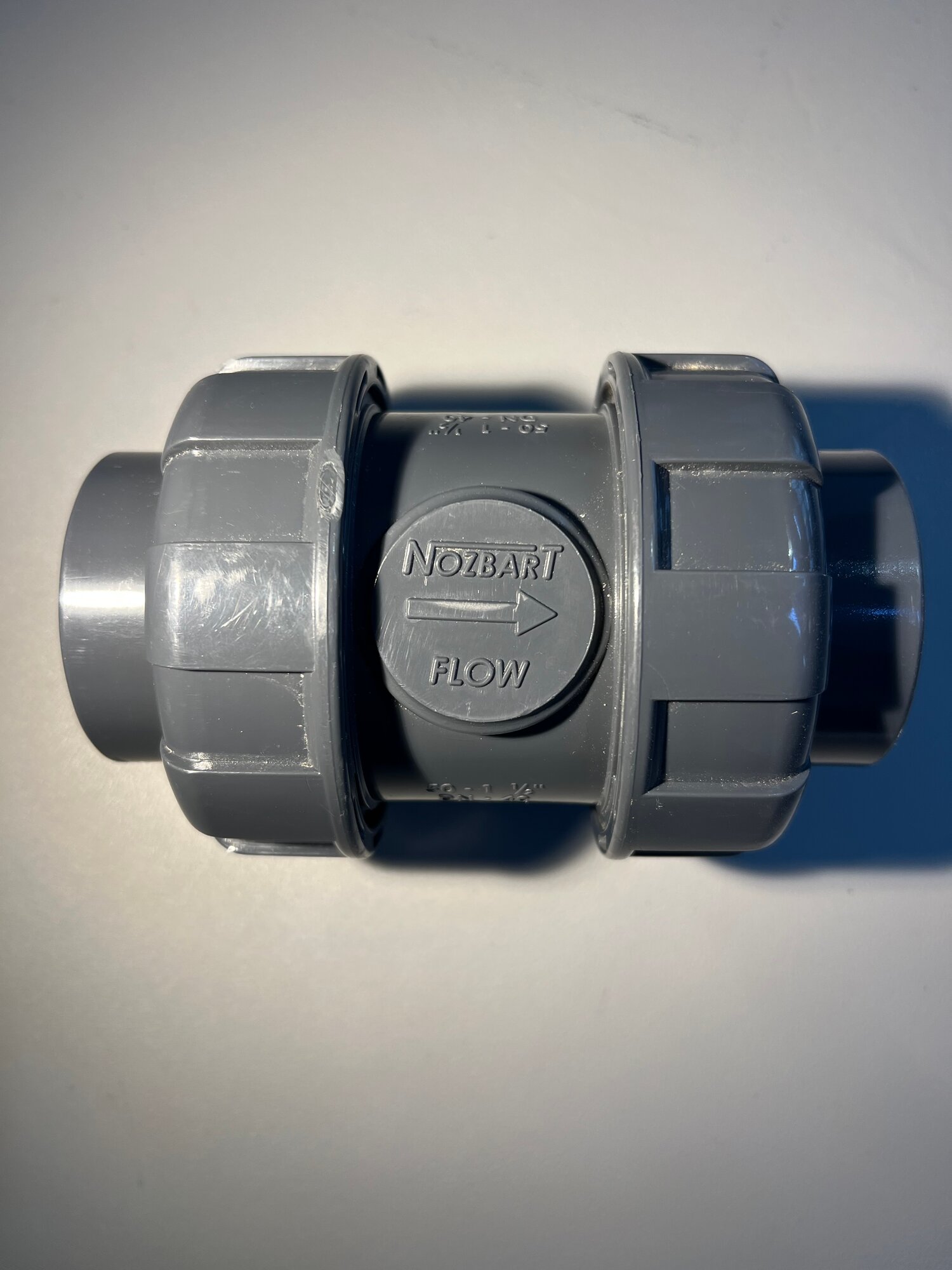 Обратный клапан Nozbart CPVC-063, пружинный, ПВХ, диаметр Ду 50