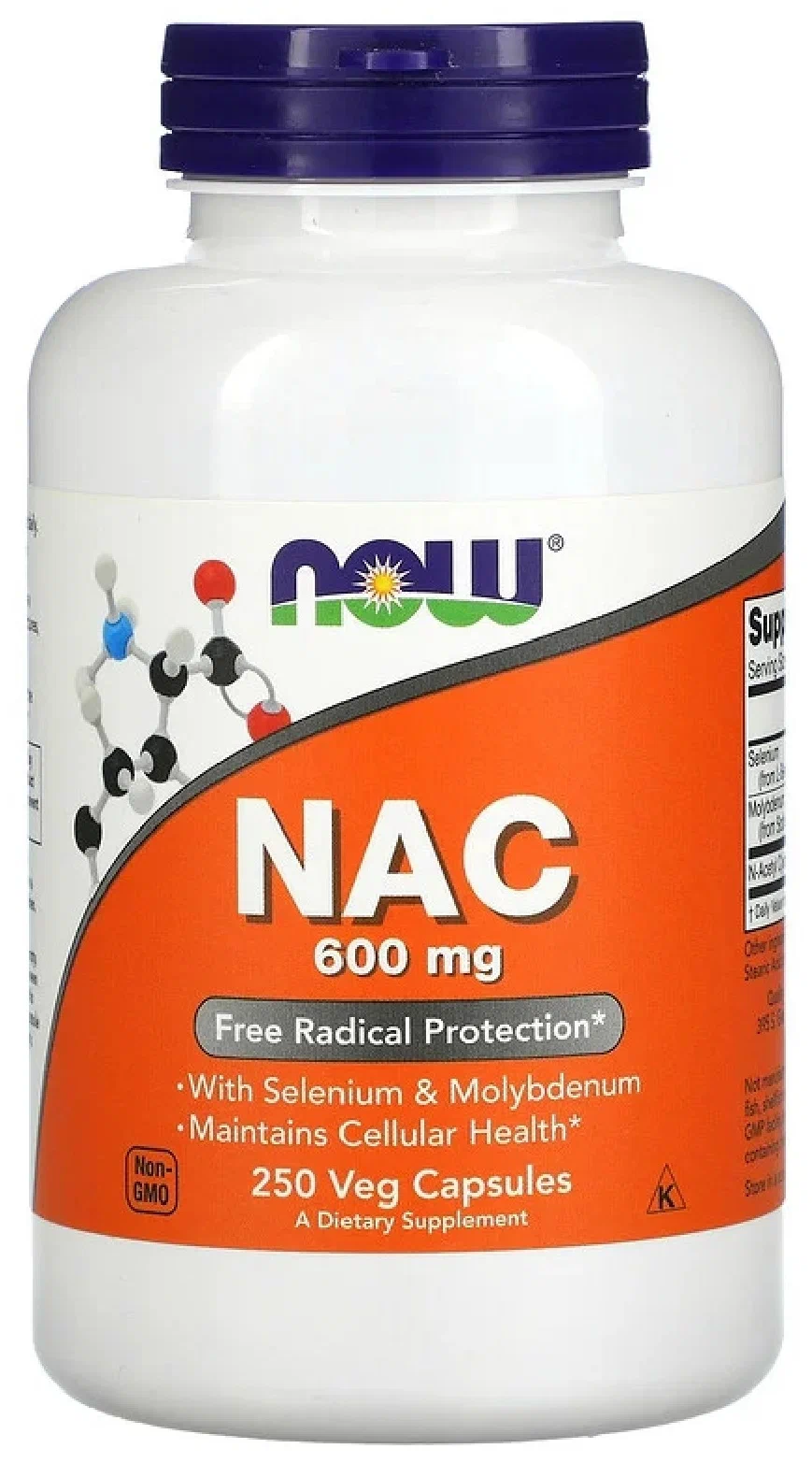 NOW Foods, NAC, Ацетилцистеин N -ацетил - L -цистеин в капсулах, 600 мг, 250 шт.