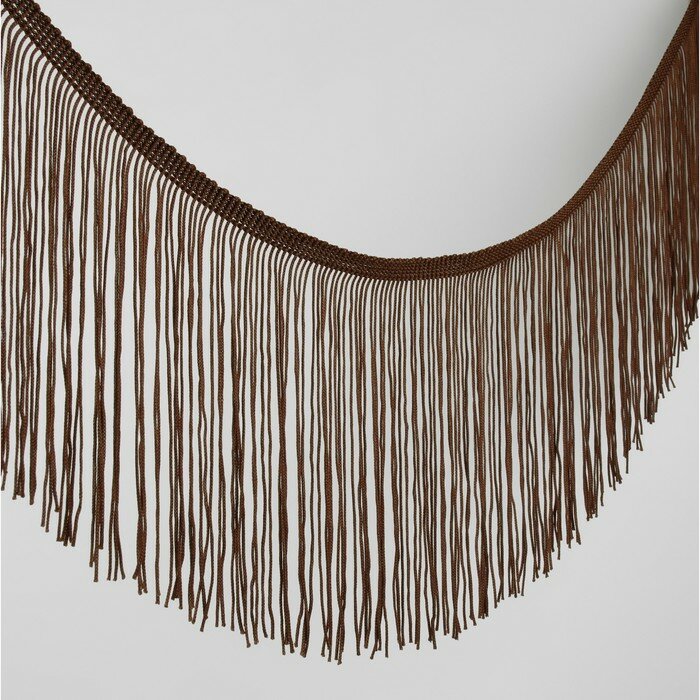 Тесьма для рукоделия / шитья декоративная "Бахрома", 15 см, 5 +- 0,5 м, цвет кофейный