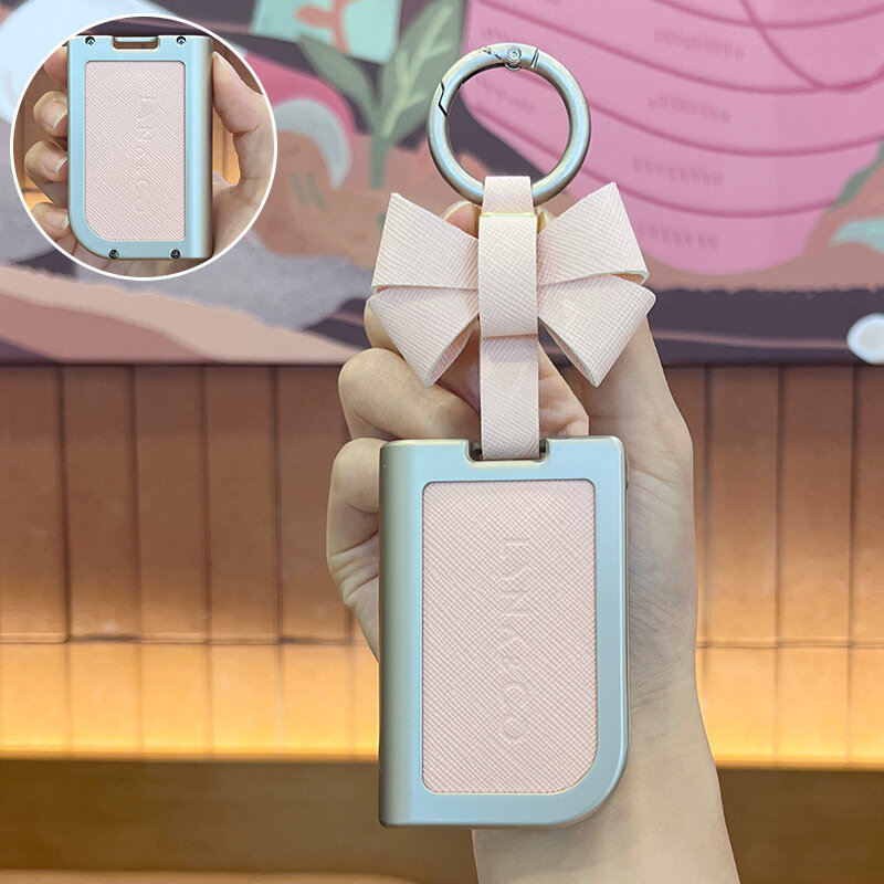 Чехол для ключей Lynk & Co 06, перламутровый хром, розовая кожа