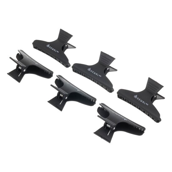 Зажим для волос Dewal Professional DEWAL 8,2 см, черный, карбон, 6 шт