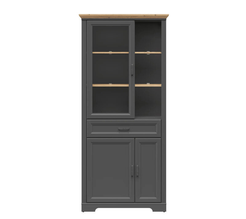 Шкаф БРВ мебель Jasmin REG1W2D1S Графит/ Дуб артизан