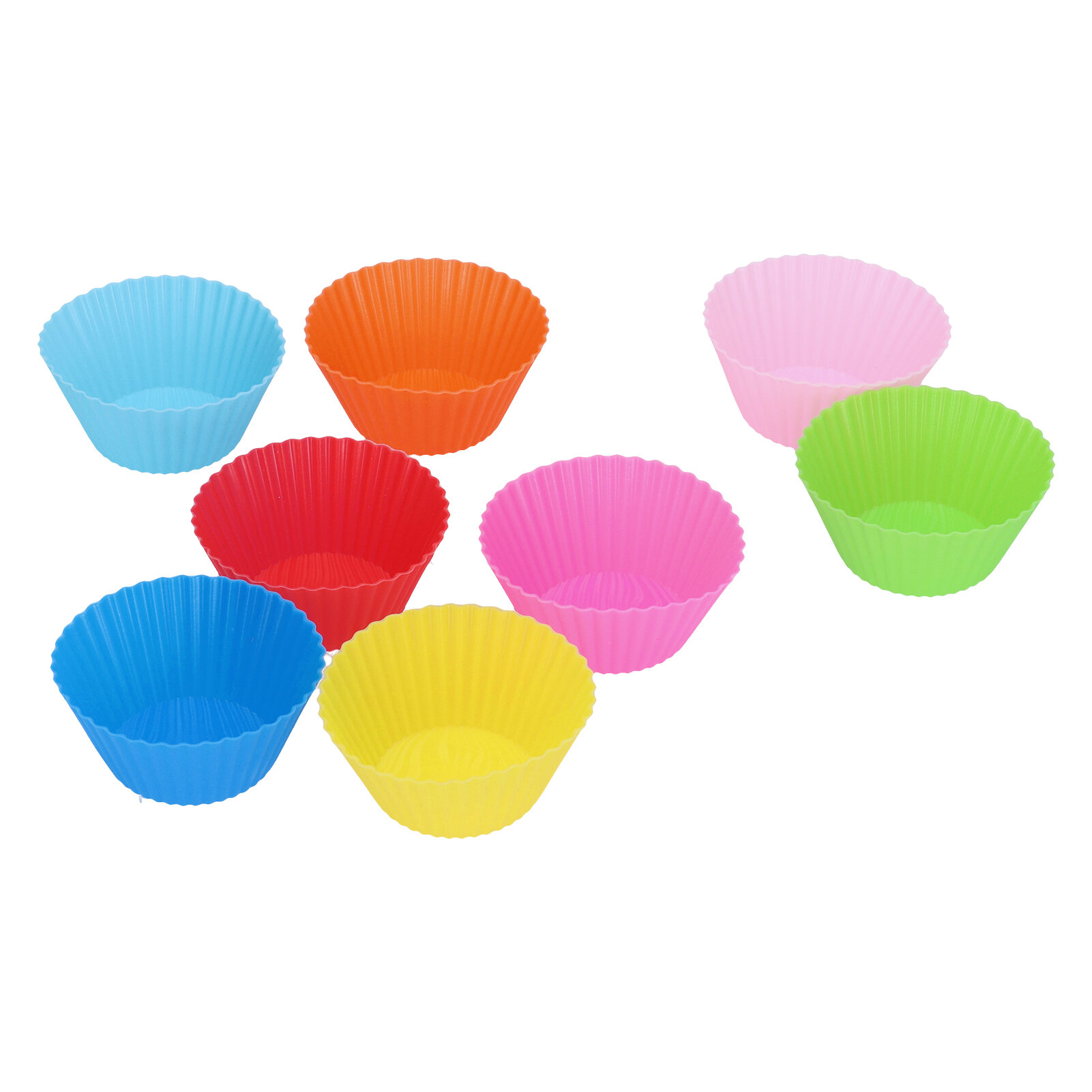 8Pcs set 7cm/2.8in Silicone Baking Cup Reusable Round Cake Mold HeatResistant