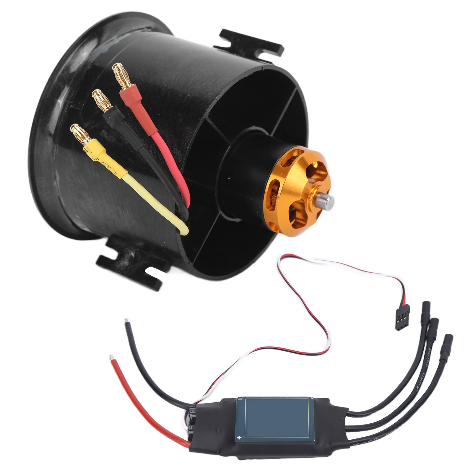 Электронный канальный вентилятор 70 мм с 12 лопастями (EDF) и бесщеточным регулятором скорости 2827 KV1800 60A для радиоуправляемого дрона.