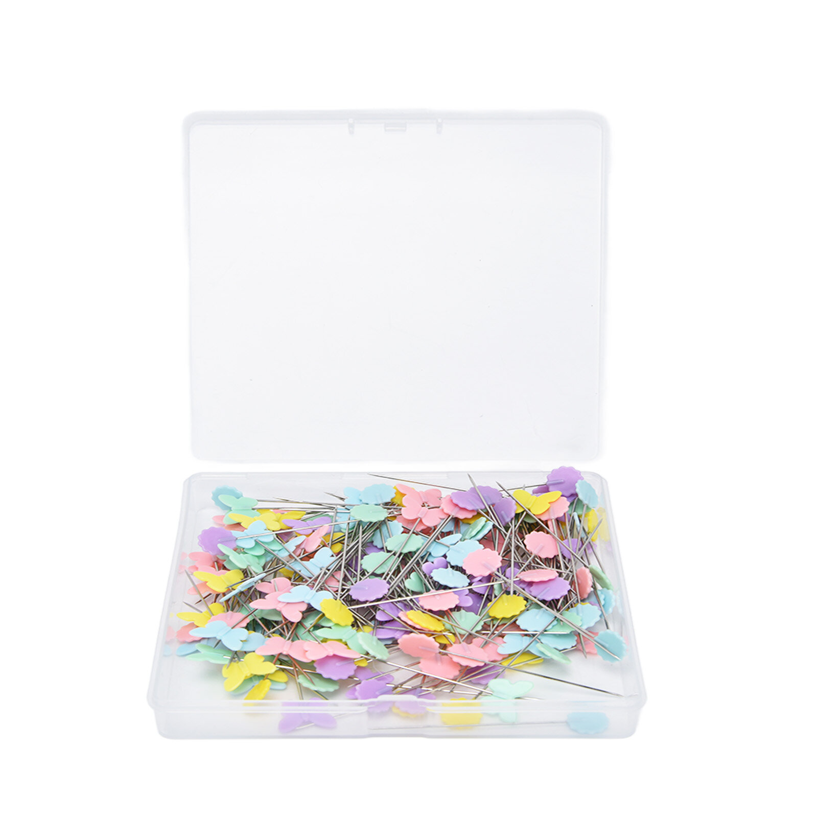 200 шт. Булавки с головками в виде цветов, разноцветные бабочки, декоративные прямые булавки для шитья, рукоделия, скрапбукинга, шитья, квилтинга.
