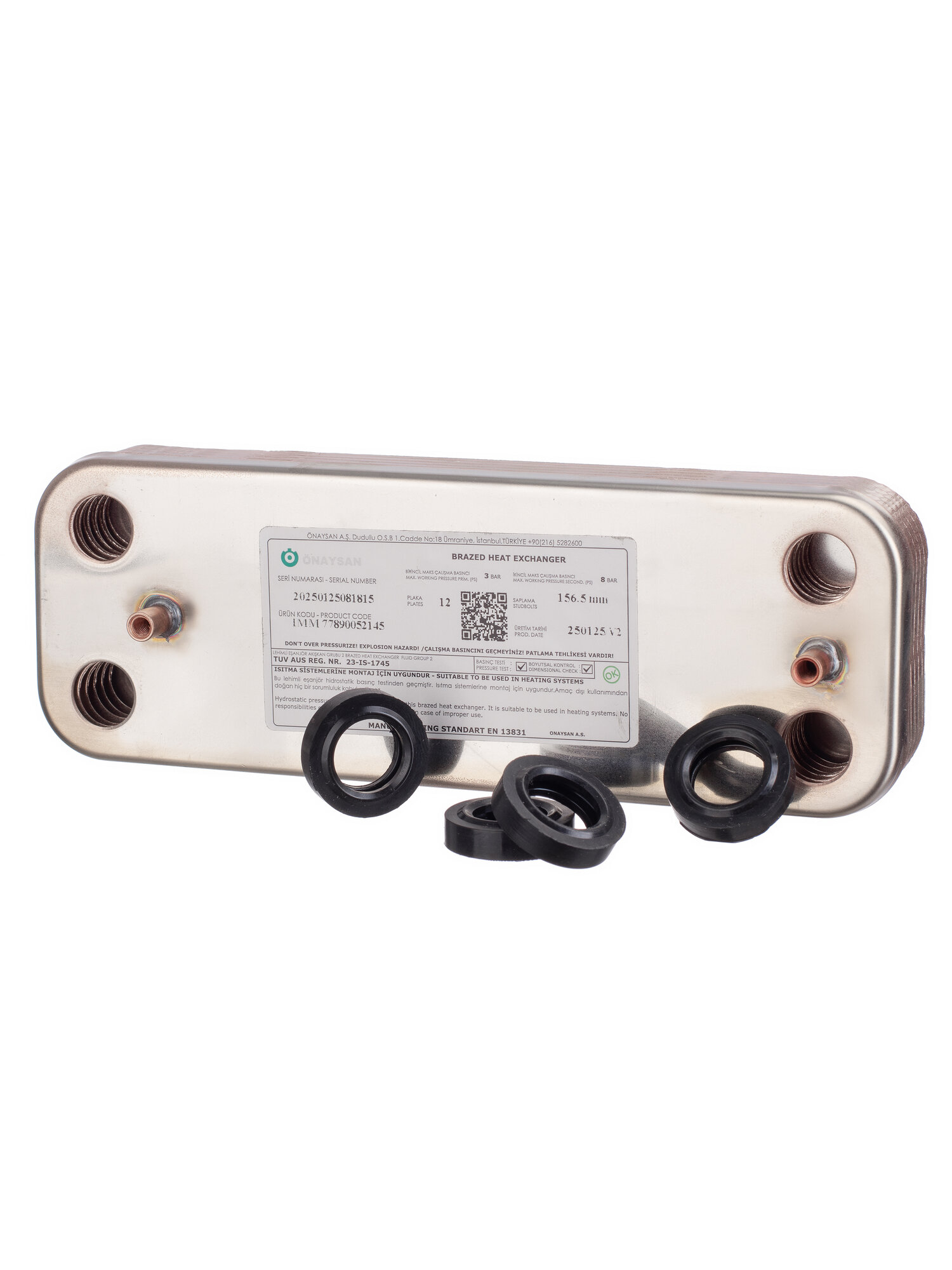 Теплообменник ГВС 12 пластин (4 прокладки в комплекте) для BAXI ECO 3, ECO 4S, Fourtech, 4s, ECO Compact, Nuvola, Luna. 5686670