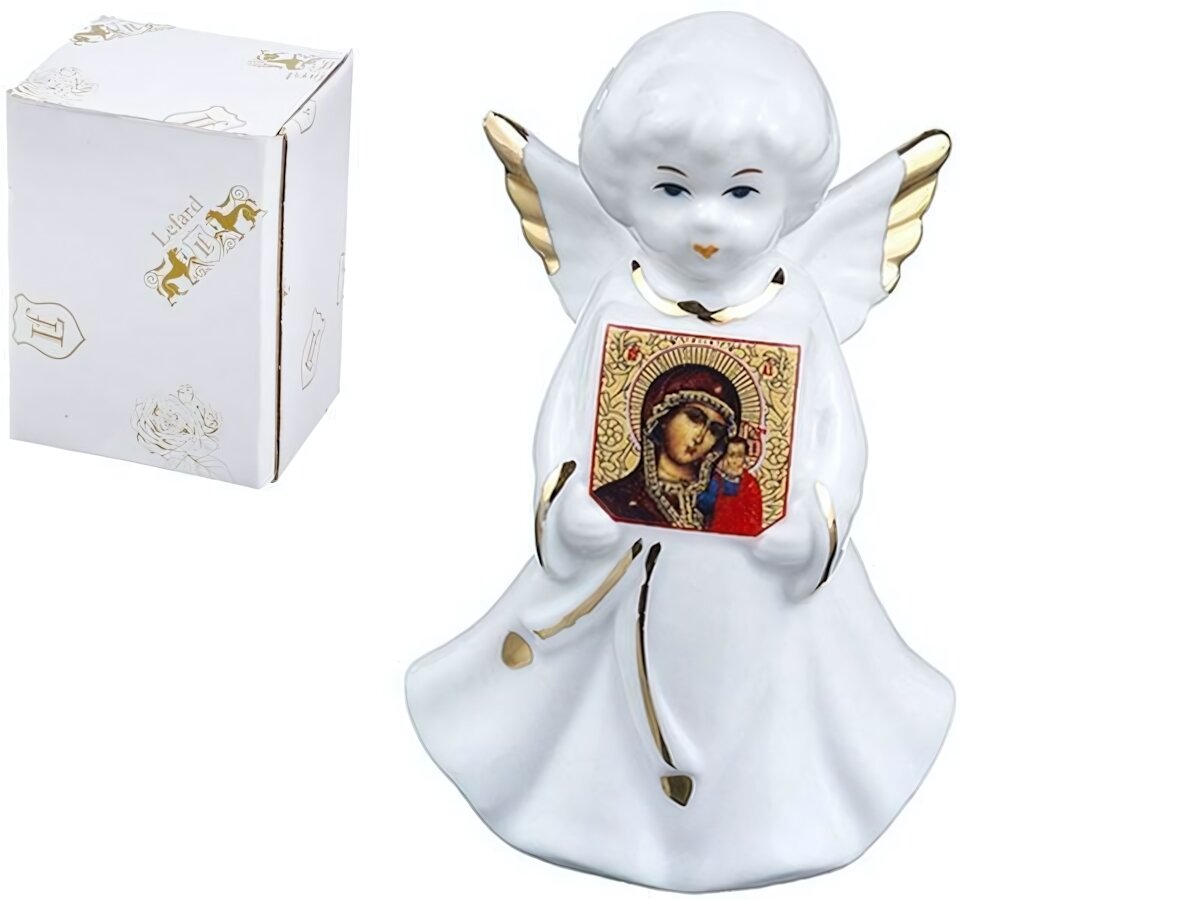 Фигурка «Ангелочек» из фарфора, 10 см, белая с золотыми деталями, серия «Религия»